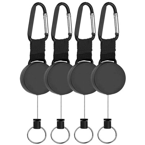 AlwaysH 4 Pieces Heavy Duty Retractable Key Chain Reel with 25 inch ...