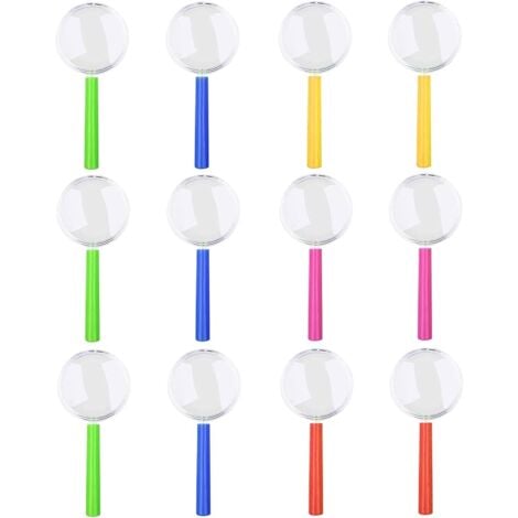 AlwaysH 12 Pieces Magnifying Glass Set Mixed Colors, Insect Magnifying ...