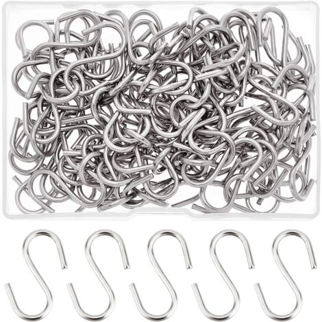 AlwaysH 100pcs S Hook 304 Stainless Steel Small S Hooks Metal S Hook ...