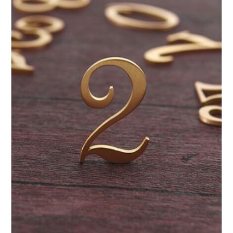 AlwaysH Brass House Number Elegant Door Numbers 2 inch (5 cm) Metal ...