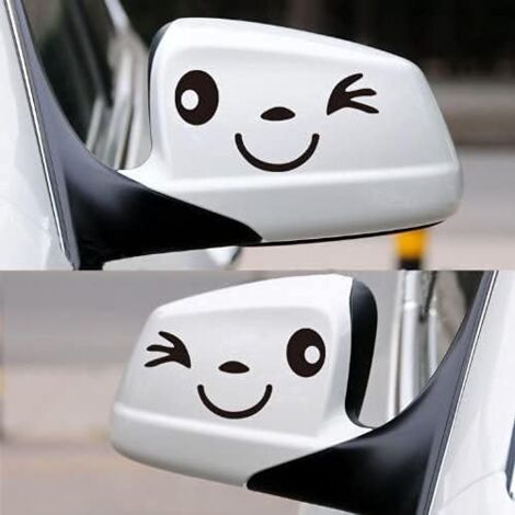 AlwaysH Car Rearview Mirror Stickers, Winking Smiley Face, Funny, Cute ...