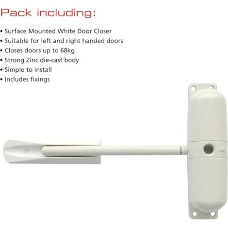 AlwaysH Spring Loaded Door Closer with 1/2 Hour Fire Rating - Surface ...