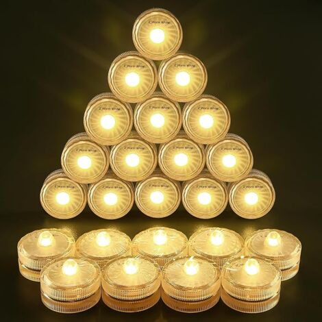 AlwaysH warm white Waterproof Underwater Round Mini LED Tea Lights ...