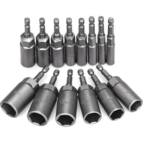 AlwaysH 14 Pieces Impact Driver Socket 6-19mm Hex Socket Machining ...