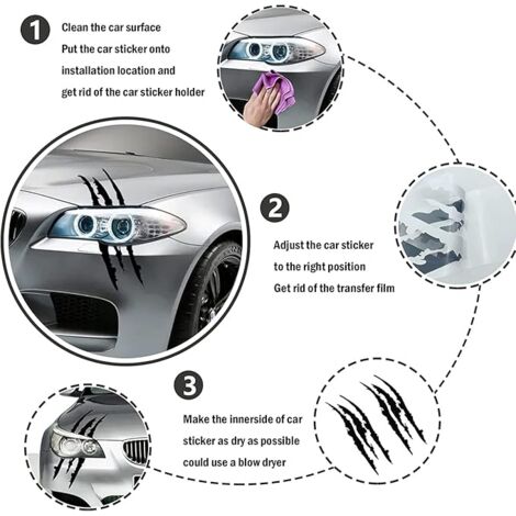 AlwaysH 2 Pieces Car Sticker, Waterproof Car Claw Sticker, Headlight ...