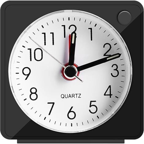 AlwaysH Silent Analog Alarm Clock, Small Silent Travel Alarm Clock with ...