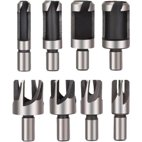 AlwaysH 8 Pieces Countersink Wood Dowel Wood Plug Bit Wood Plug Drill ...