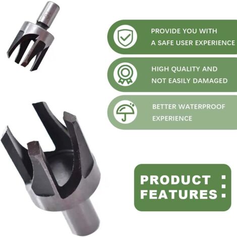 AlwaysH 8 Pieces Countersink Wood Dowel Wood Plug Bit Wood Plug Drill ...