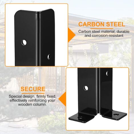 AlwaysH Adjustable Deck Post Brackets, Set of 4 Post Base Brackets ...