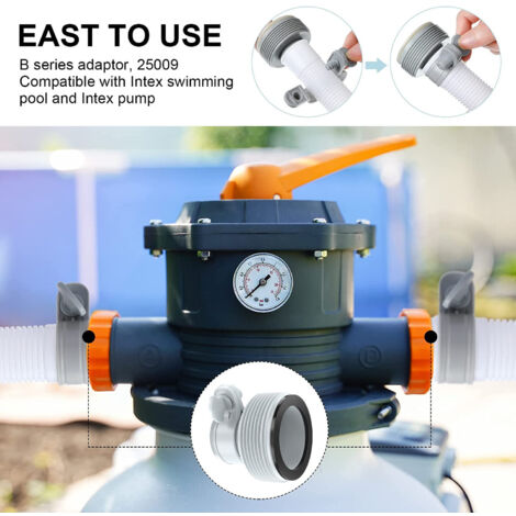 AlwaysH Swimming Pool Adapter Type B, 3Pcs Swimming Pool Hose Adapter ...