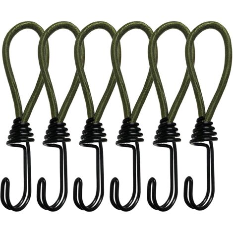 AlwaysH 6 Pieces Bungee Cords with Hooks, 15cm Rubber Tensioner with ...