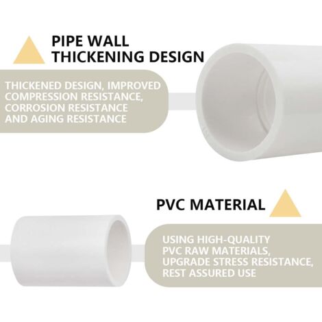 AlwaysH 20 Pcs 32mm Straight Slip Connector PVC Pipe Fitting Elbow ...