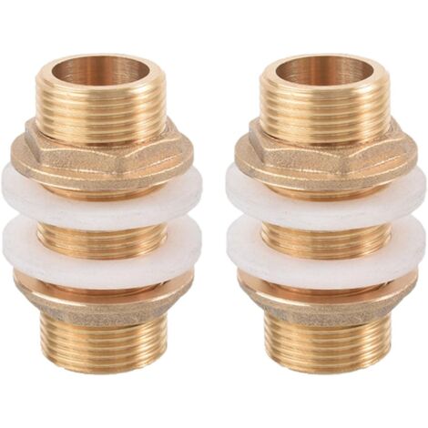 AlwaysH 2 pieces Brass connector for water tank, Brass for Faucet Rain ...