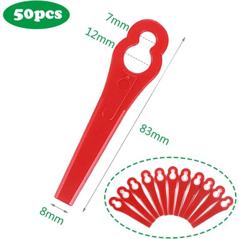 AlwaysH 50 Pieces Replacement Plastic Blades for String Trimmers ...