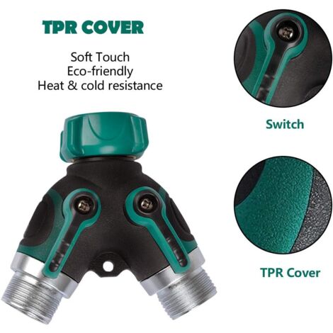 AlwaysH 2-Way Faucet Splitter 3/4", Garden Hose Connector with ...