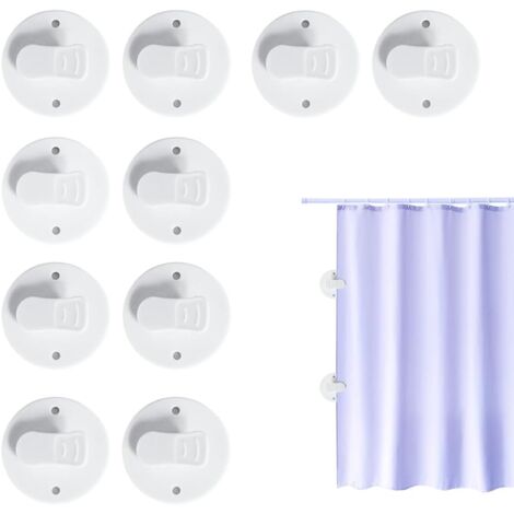 AlwaysH 10 Pieces Shower Curtain Clips Self Adhesive Shower Curtain ...