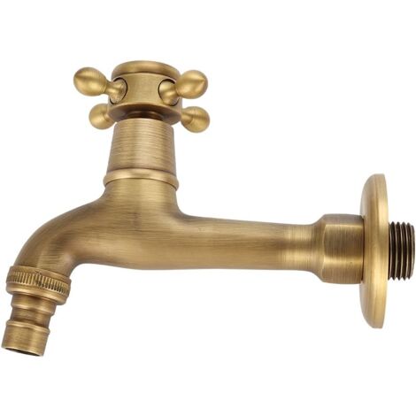 AlwaysH Vintage Solid Brass Washing Machine Water Tap Faucet, Wall ...