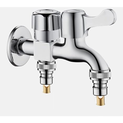 AlwaysH Double Faucet for Washing Machine Wall Mounted One In Two Out ...