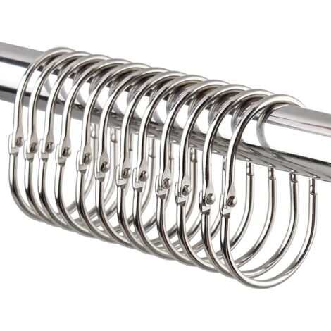 AlwaysH 10 Pieces Shower Curtain Rings, Rustproof Shower Curtain Hooks ...