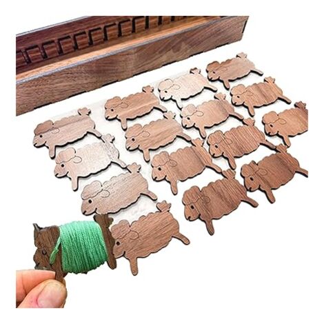 AlwaysH Wooden Animal Bobbin Set, Embroidery Floss Organizer, Wooden ...