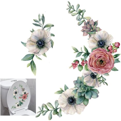 AlwaysH Toilet Flowers Decal Sticker Toilet Seat Cover Wall Art Mural ...