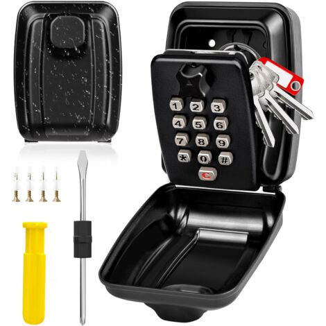 AlwaysH Large Outdoor Key Lock Box with 12 Digit Code Waterproof Wall ...