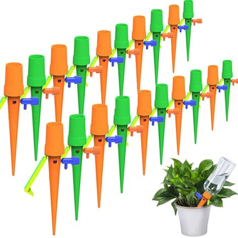 AlwaysH 20pcs Drip Irrigation Kit, Automatic Watering Spikes with 20pcs ...