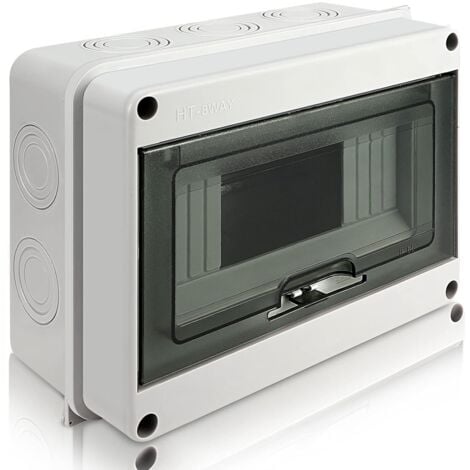 AlwaysH IP65 Waterproof Electrical Box - 8 Modules, Outdoor Control Cabinet