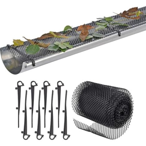 AlwaysH Gutter Protection Mesh - 4 pieces with 60 Fixing Clips (16cm x 6m)