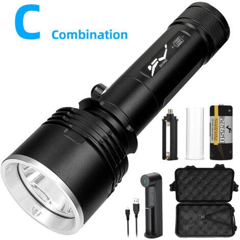 AlwaysH LED Torch, IPX8 Waterproof Diving Light 3000 Lumens Up to 150m ...