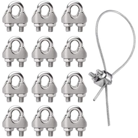 AlwaysH Metal Cable Ties, 12pcs M3 Stainless Steel Cable Clips, U Bolt ...