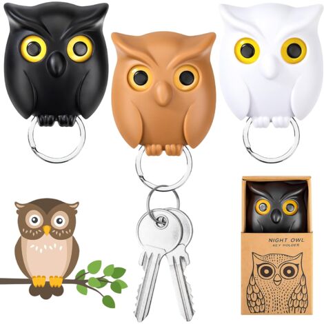 AlwaysH Owl Key Hooks, 3 Pieces Adhesive Wall Key Holder Key Board for ...