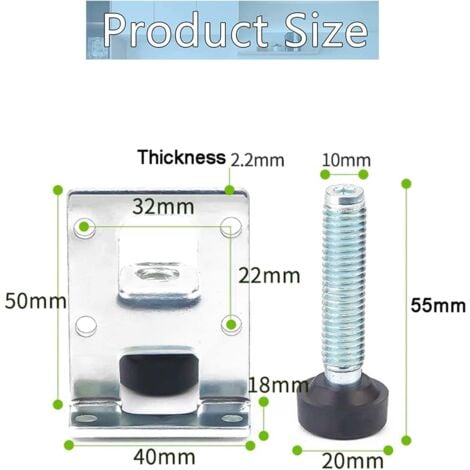 AlwaysH 4 Pieces Adjustable Furniture Levelers, Heavy Duty Leveling ...