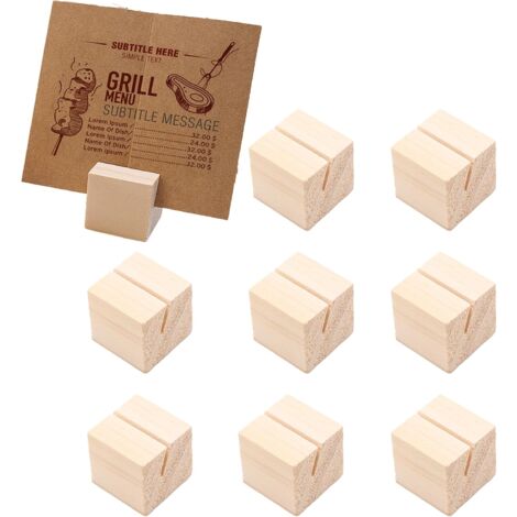 AlwaysH 10 Pack Wooden Table Card Holders, Natural Wood Menu Card ...