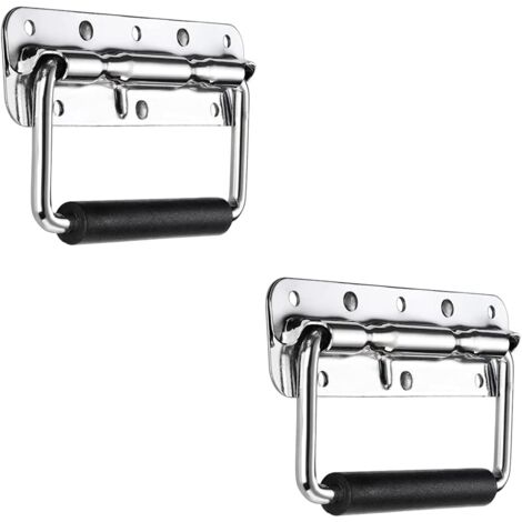 AlwaysH Folding Crate Handles, 2Pcs Stainless Steel Pull Handle Spring ...