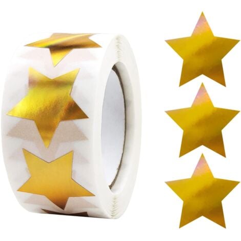 AlwaysH 500 Pack Gold Star Stickers, 1 Roll Self-Adhesive Gold Stars, 1 ...