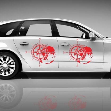 AlwaysH Compass Silhouette Sticker, Compass Stickers, Car Sticker ...