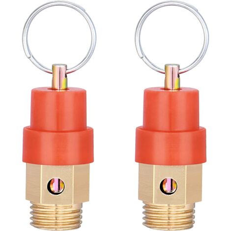 AlwaysH 2pcs 1/4" Safety Valve for Air Compressor Brass Pressure Relief ...