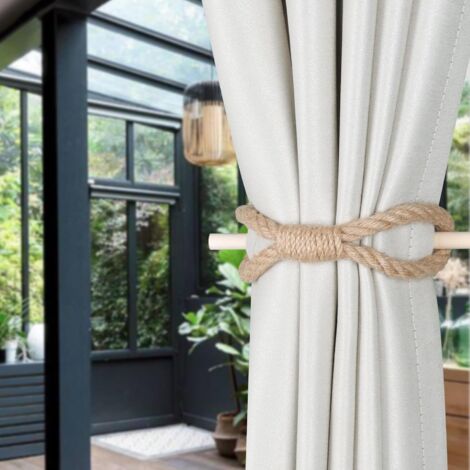 AlwaysH Set of 2 Rustic Style Curtain Tiebacks Handmade Hemp Rope and ...