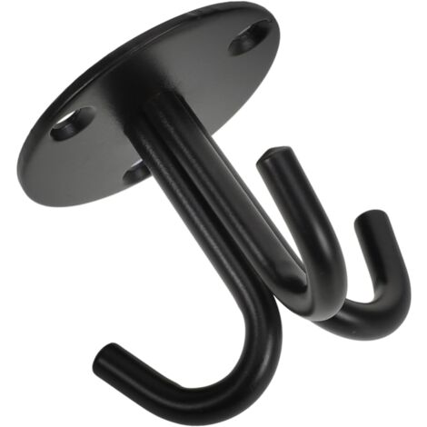 AlwaysH Pack Heavy Duty Ceiling Hooks Black Triple Hook Wall Mount ...