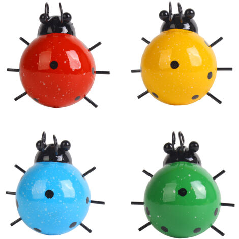 AlwaysH 4 Pieces Metal Ladybug Decoration Metal Ladybug Wall Decor ...