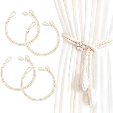 AlwaysH 4pcs Curtain Tiebacks, Large Beaded Curtain Tiebacks, Handmade ...