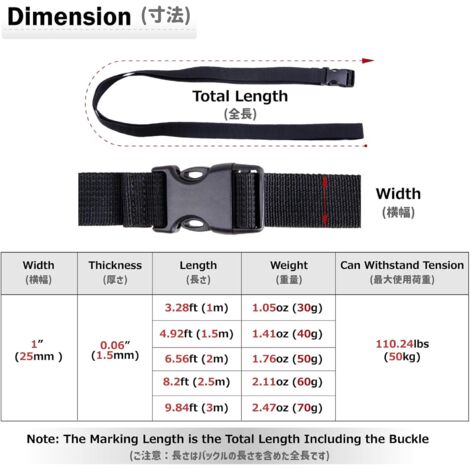 AlwaysH Pack 25mm Plastic Quick Release Ratchet Straps for Luggage and ...