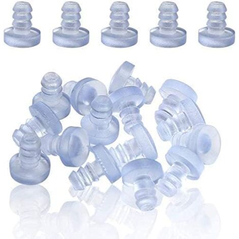 AlwaysH 100 Pieces Glass Table Bumpers with Stem, Clear Rubber Clamps ...