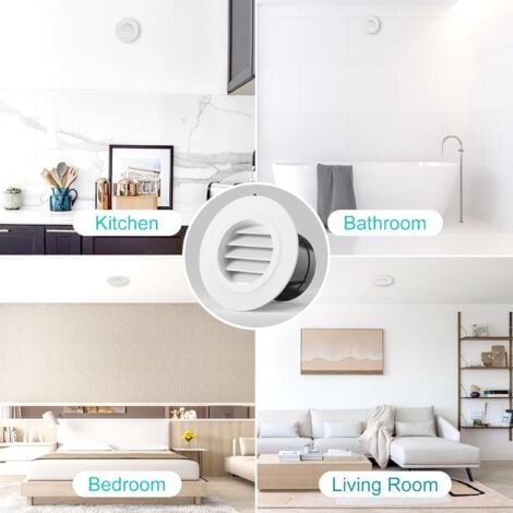 AlwaysH 75mm Plastic Ventilation Grille Round Air Vent with Mosquito ...