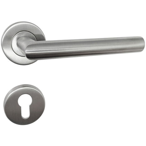 AlwaysH Pair of Door Handles on Stainless Steel Rosette, 6mm, Pair of ...