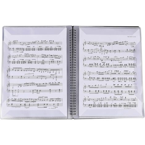 AlwaysH A4 Size 20 Pages / 40 Pockets G Clef Music Sheet Storage Folder ...