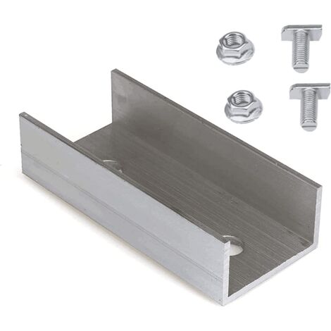 AlwaysH Solar Panel C-Channel Connector, 4 pcs, Aluminum, 120 x 45 x 32 ...