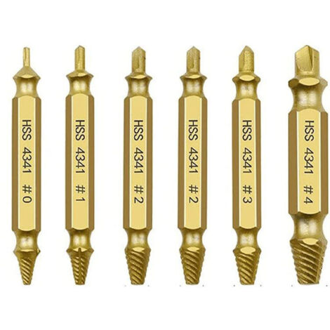 AlwaysH 6pcs Damaged Screw Extractor Kit, Stripped Screw Extractor ...