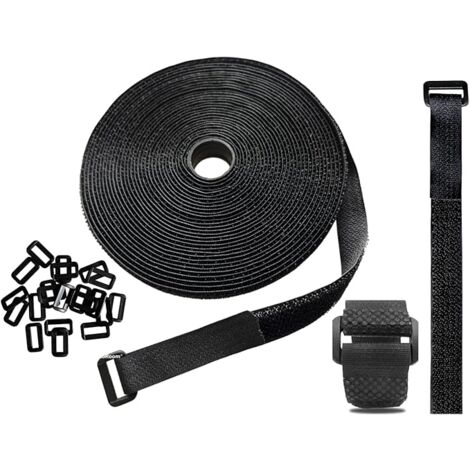 AlwaysH 5m With 25 Loops Resealable Cable Ties Hook and Loop Fastener ...